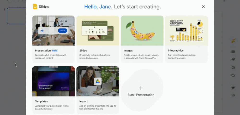 Google Slides can now build full presentations from a single Gemini ...